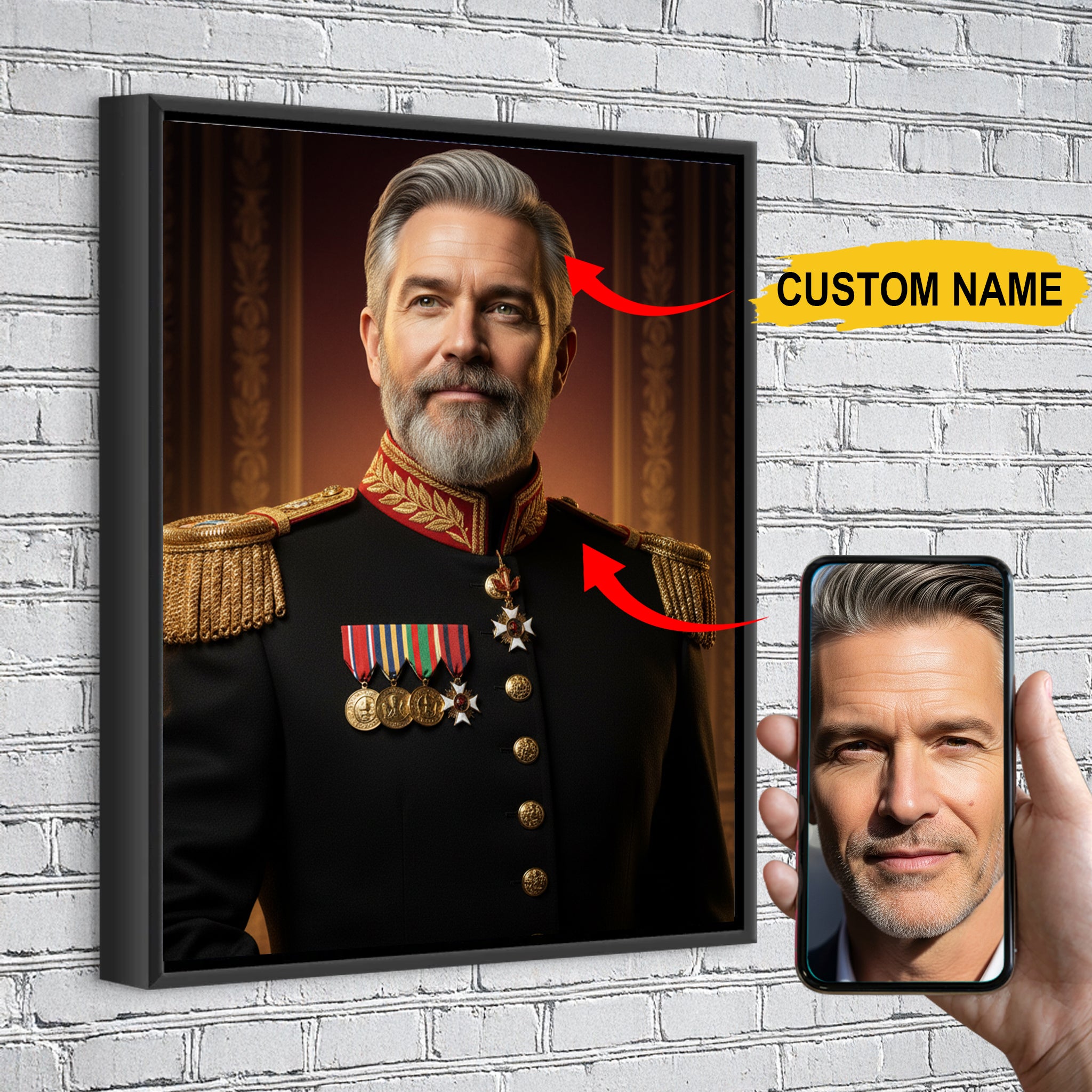 The General – Custom Military Royal Portrait Gift For You or Your Hero ...