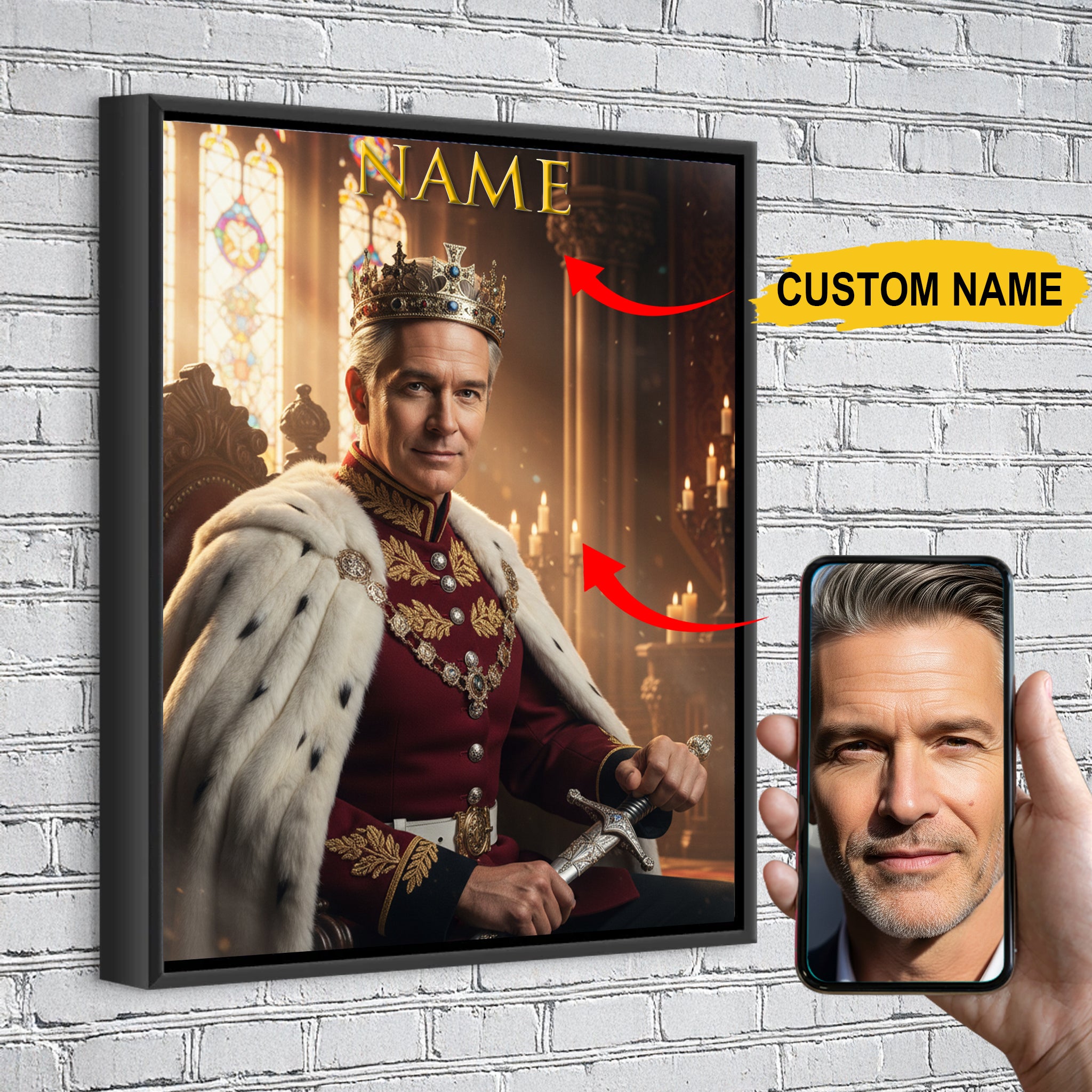 The Great King – Personalized Royal Canvas Portrait Gift For Loved One ...