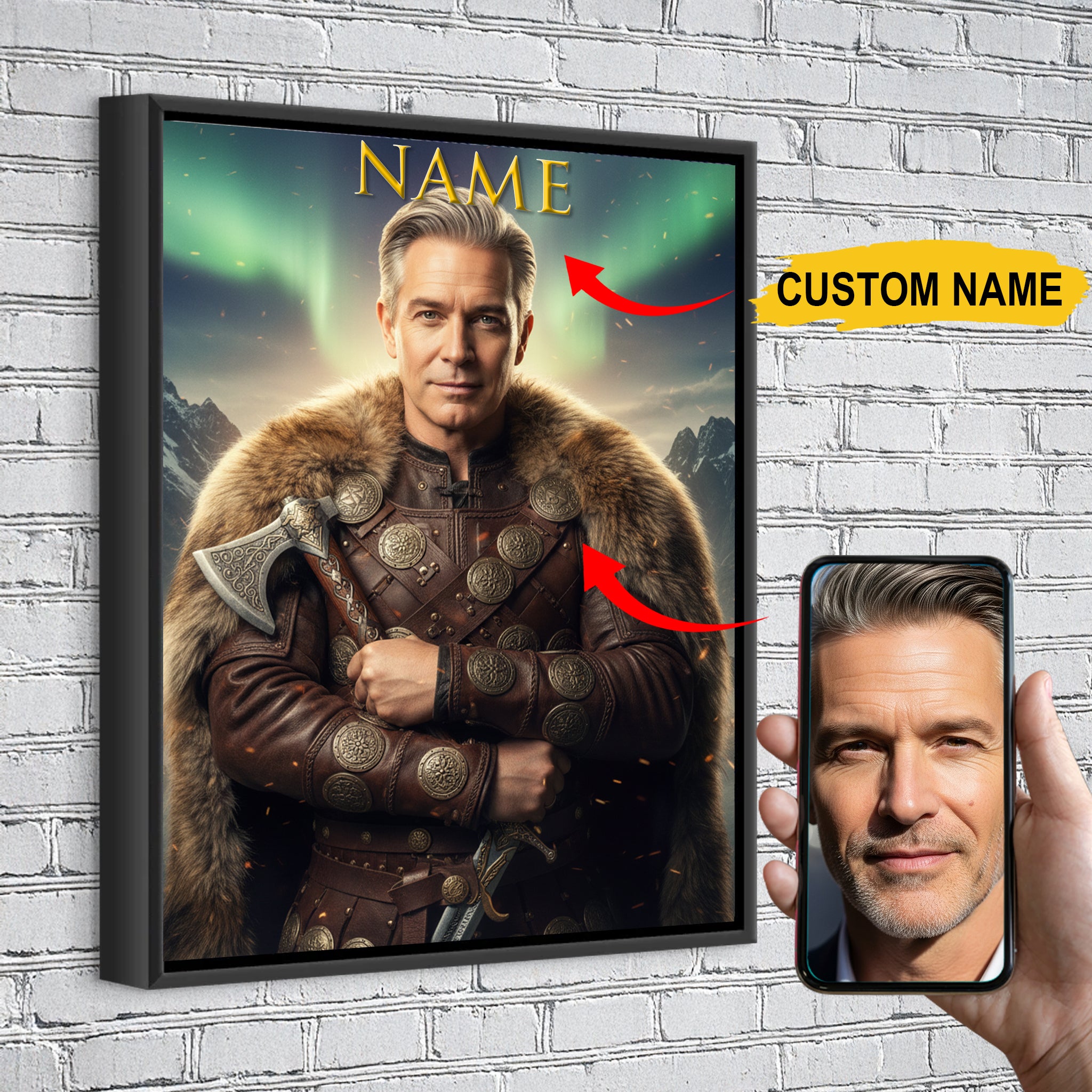 The Viking Royal Portrait – Epic Custom Warrior Portrait Gift For You ...